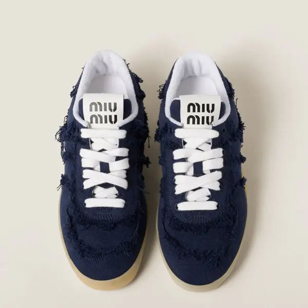 Miu Miu Denim Sneakers - Royal Blue | Editorialist